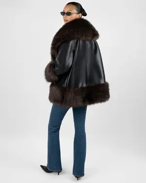 WeWoreWhat Cocoon Faux Fur Jacket