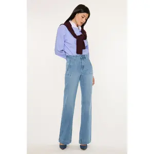 KANCAN Prima High Rise Flare Jeans - Medium Dark