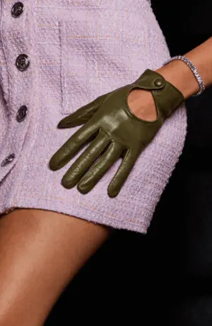 SEYMOURE Leather Driving Gloves - Verde
