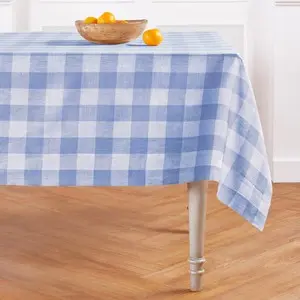 Solino Home Linen Tableclothbuffalo Check - Hydrangea Blue