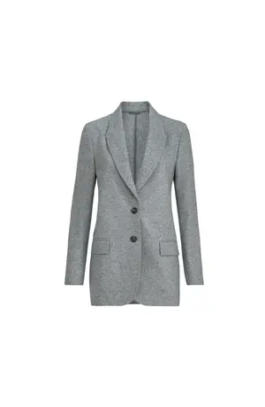 Brunello Cucinelli Deconstructed Cashmere Jersey Blazer - Grey