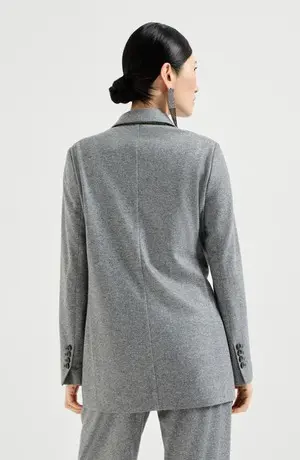 Brunello Cucinelli Deconstructed Cashmere Jersey Blazer - Grey
