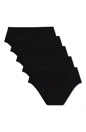 PACT Everyday Mid Rise Hipster 5-pack Made With Organic Cotton - Black
