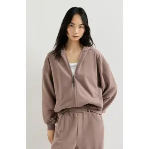Brunello Cucinelli Smooth Cotton French Terry Zip-up Hoodie - Brown