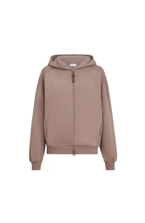 Brunello Cucinelli Smooth Cotton French Terry Zip-up Hoodie - Brown