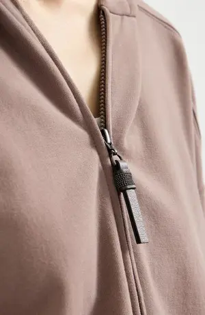 Brunello Cucinelli Smooth Cotton French Terry Zip-up Hoodie - Brown
