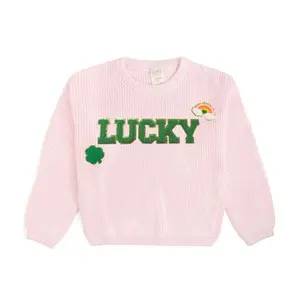 SWEET WINK Lucky Patch St. Patrick's Day Knit Sweater