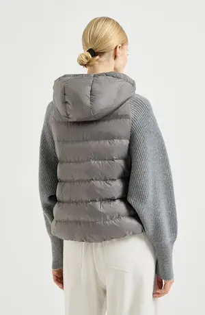 Brunello Cucinelli Nylon Hooded Down Jacket - Grey