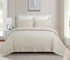 C&F HOME Shiloh Pebble Coverlet Set Bedding Reversible And Machine Washable - Beige