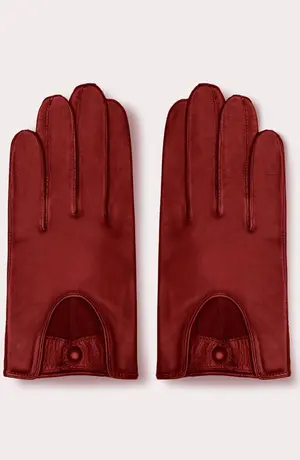 SEYMOURE Leather Driving Gloves - Wine