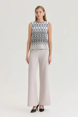 Ming Wang Diamond Jacquard Knit Tank