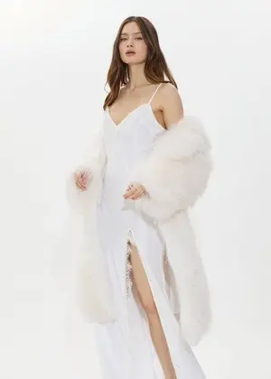 SPARKL Sheared Sheep Fur Coat - White