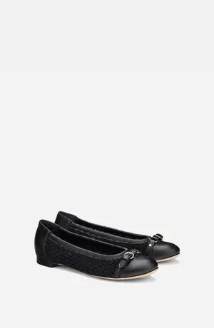 Agl Monia Ballet Flat - Black Fabric