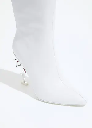SPARKL Fairy Icon Leather Boots - White