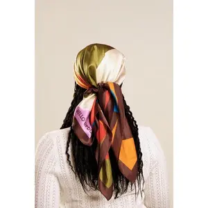HELLO UPDO 100% Silk Head Scarf - Multicolored