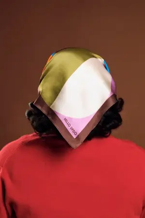 HELLO UPDO 100% Silk Head Scarf - Multicolored