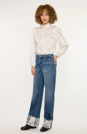 KANCAN Vivianne Mid-rise Wide-leg Jeans