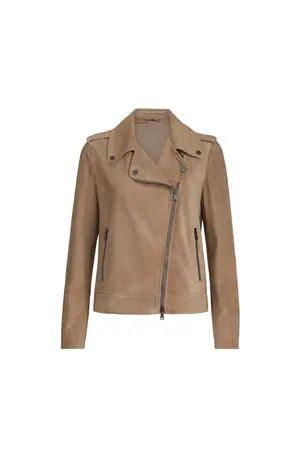 Brunello Cucinelli Suede Biker Jacket - Hazelnut