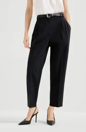 Brunello Cucinelli Slouchy Virgin Wool Blend Trousers