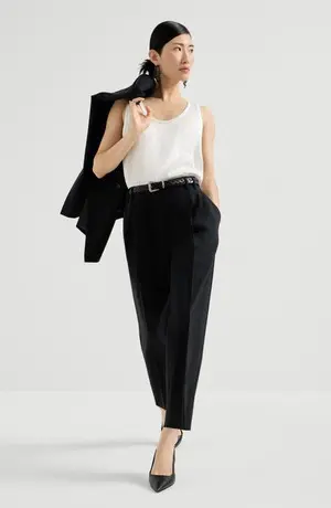 Brunello Cucinelli Slouchy Virgin Wool Blend Trousers