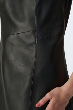 FURNIQ UK Selene Leather Mini Dress - Black