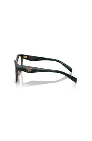 Prada 52mm Irregular Full Rim Eyeglasses