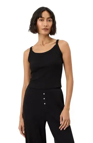 PACT Dream Rib Organic Cotton Cami - Black