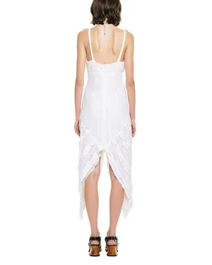 Anna Sui Floral Ruffle Handkerchief Dress