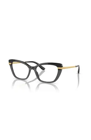 Dolce & Gabbana 54mm Cat Eye Optical Glasses - Black
