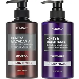 KUNDAL Honey & Macadamia Shampoo & Conditioner Set Baby Powder - Dark Tones Of Brown