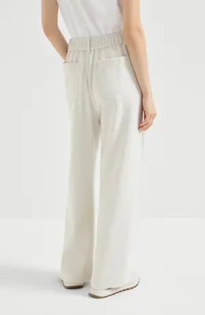 Brunello Cucinelli Smooth French Terry Trousers - Milk