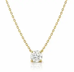 BALACIA Diamond Solitaire 14k Gold Necklace - Yellow Gold