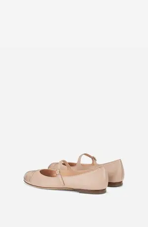 Agl Milly Cap Toe Ballet Flat - Beige Nappa