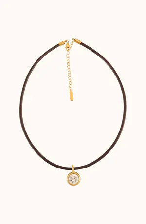 JOIANA JEWELRY Marlow Bezel Drop Necklace - Chestnut