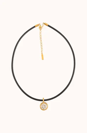 JOIANA JEWELRY Marlow Bezel Drop Necklace - Onyx