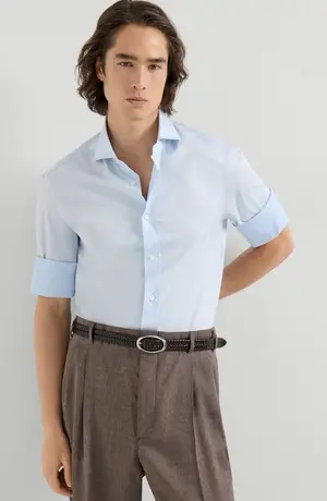 Brunello Cucinelli Twill Shirt - Azure