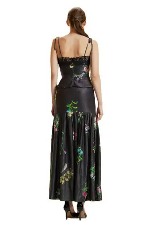 Cynthia Rowley Printed Lurex Midi Skirt
