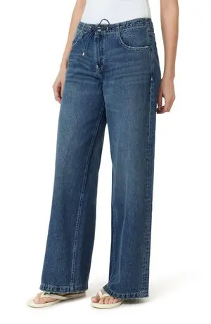 Habitual Lia Drawstring Wide Leg Jeans - Storm