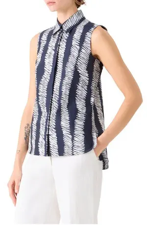 Akris Scribble Wave Print Shirt