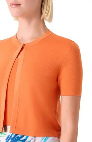 Akris Short Sleeve Cropped Cardigan