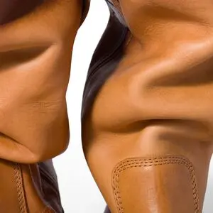 Miu Miu Foulé Leather Booties - Light Tan