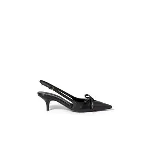 Miu Miu Leather Slingback Pumps With Bow