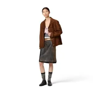 Miu Miu Waxed Suede Leather Blouson Jacket
