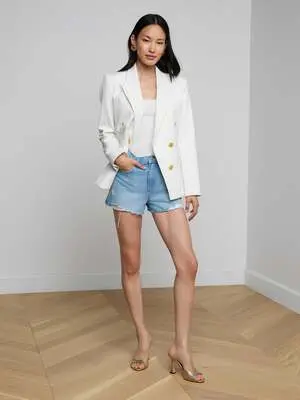 L'Agence Kyomi Double-breasted Blazer - White