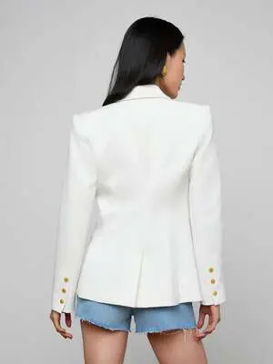 L'Agence Kyomi Double-breasted Blazer - White