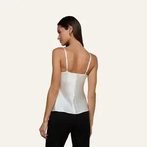 L'Agence Orlina Silk Camisole - White