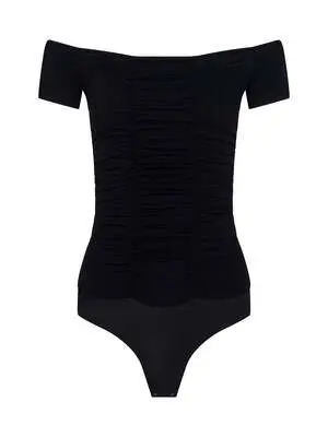 L'Agence Baliegh Ruched Bodysuit - Black