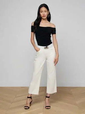 L'Agence Baliegh Ruched Bodysuit - Black