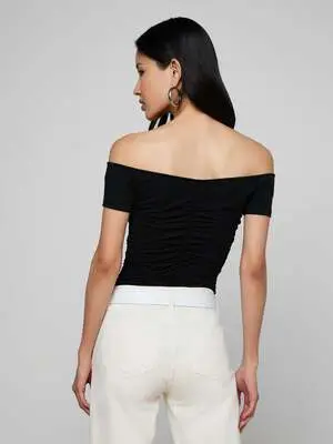 L'Agence Baliegh Ruched Bodysuit - Black