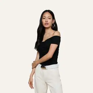 L'Agence Baliegh Ruched Bodysuit - Black